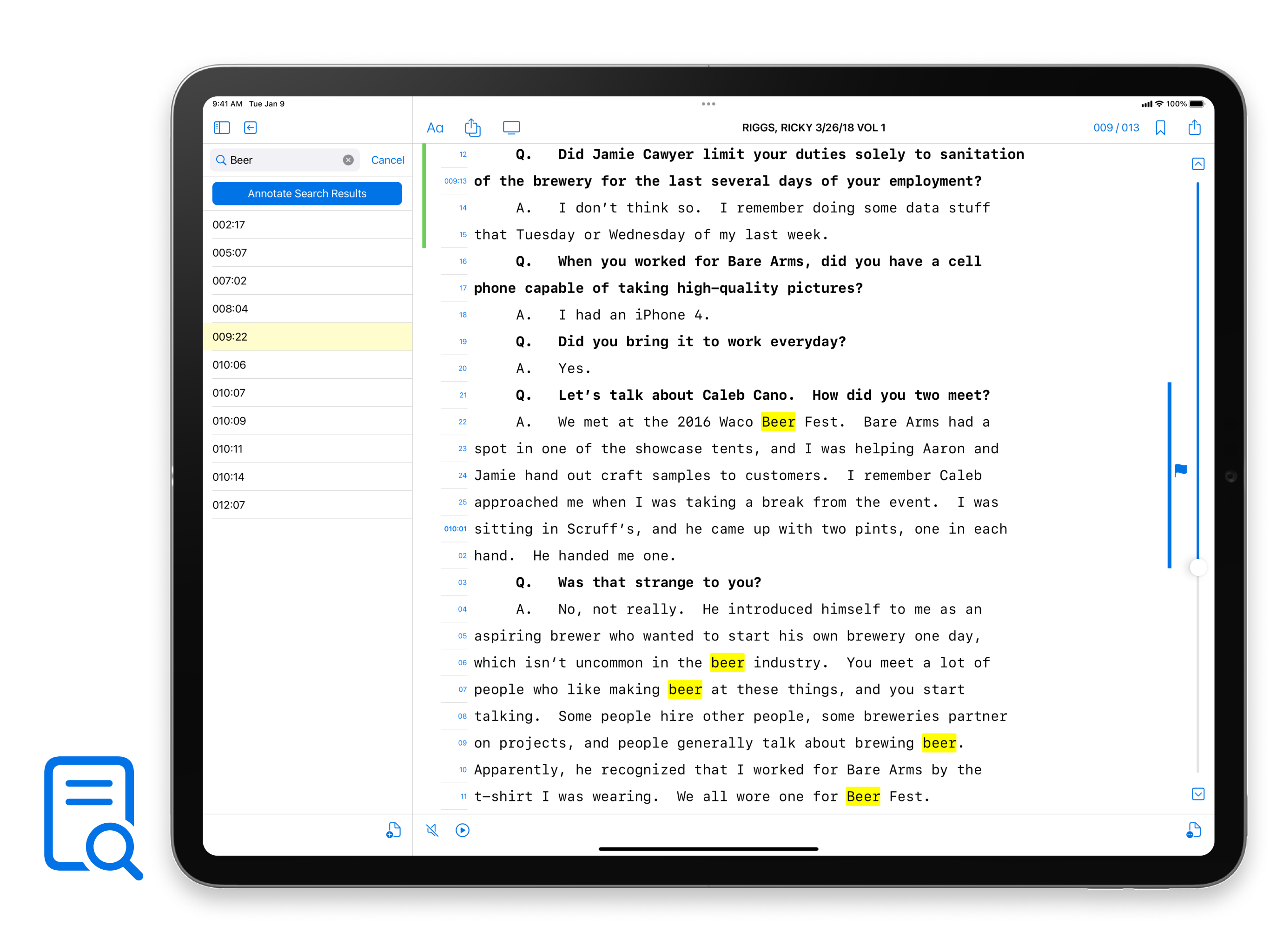 TranscriptPad — Legal Transcript Review Software